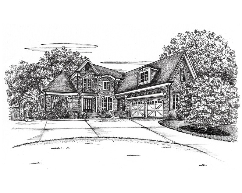 Custom House Portrait/ House Drawing/ House Illustration/ Pen - Etsy