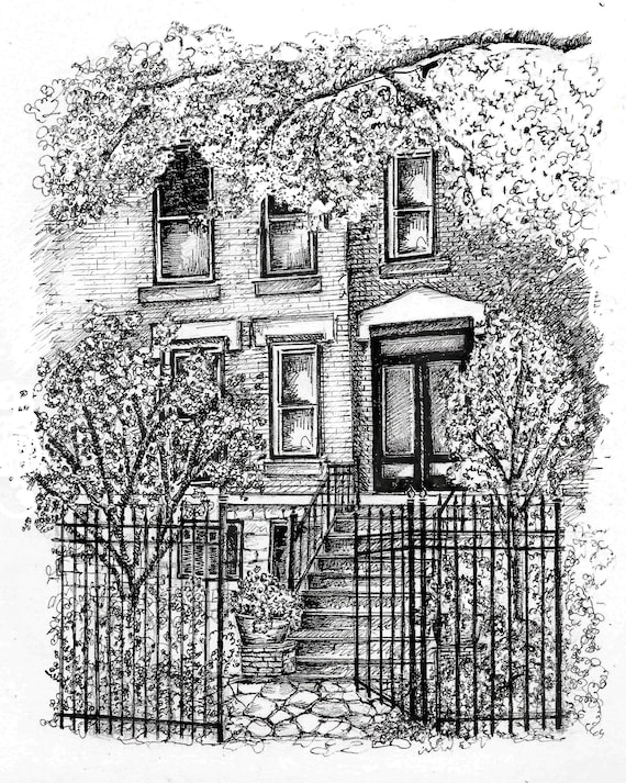 Old House Wall Architecture Ballpoint Pen Drawing By Jolanta ...