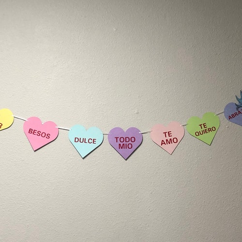 Spanish Conversation Hearts SVG Heart Candy SVG Mexican - Etsy