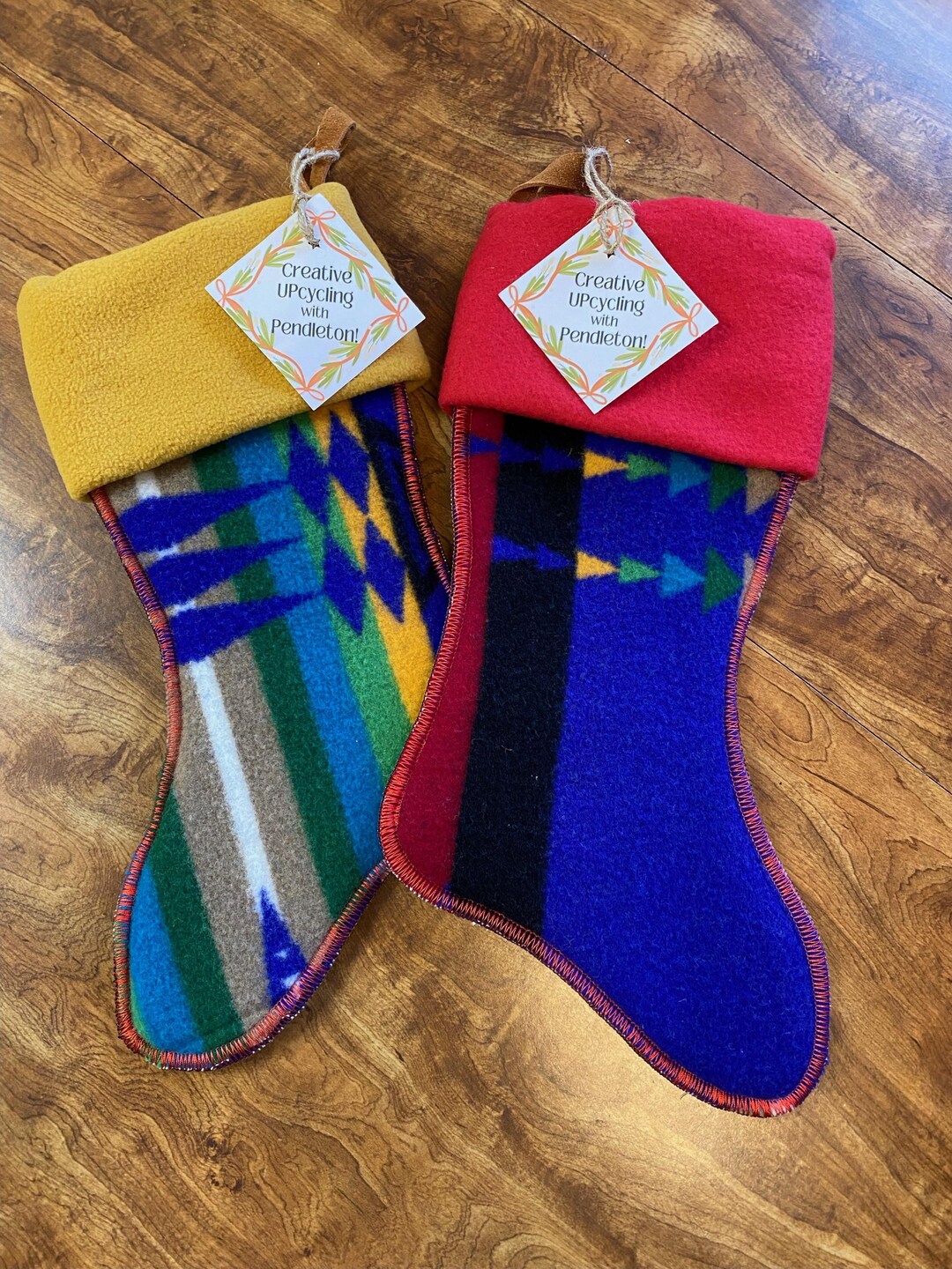 Handmade Upcycled Colorful Pendleton Fabric Christmas Stockings - Etsy