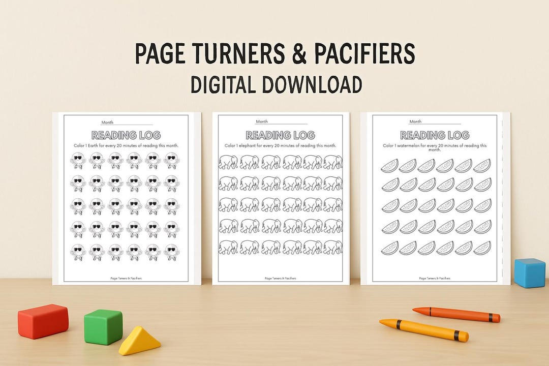 Monthly Reading Logs for Kids – Set of 6 Printable Color-in Charts ...