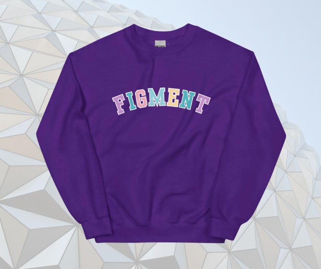 Figment Crewneck Sweatshirt, Disney Theme Park Inspired Pastel Block ...