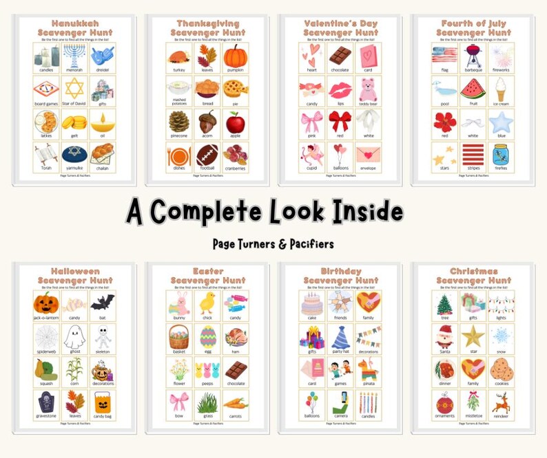 8 Holiday Scavenger Hunts for Kids – Printable Activity Pack | Digital ...