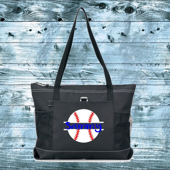 Baseball Zipper Tote Bag Personalized Tote Bag Baseball Mom - Etsy