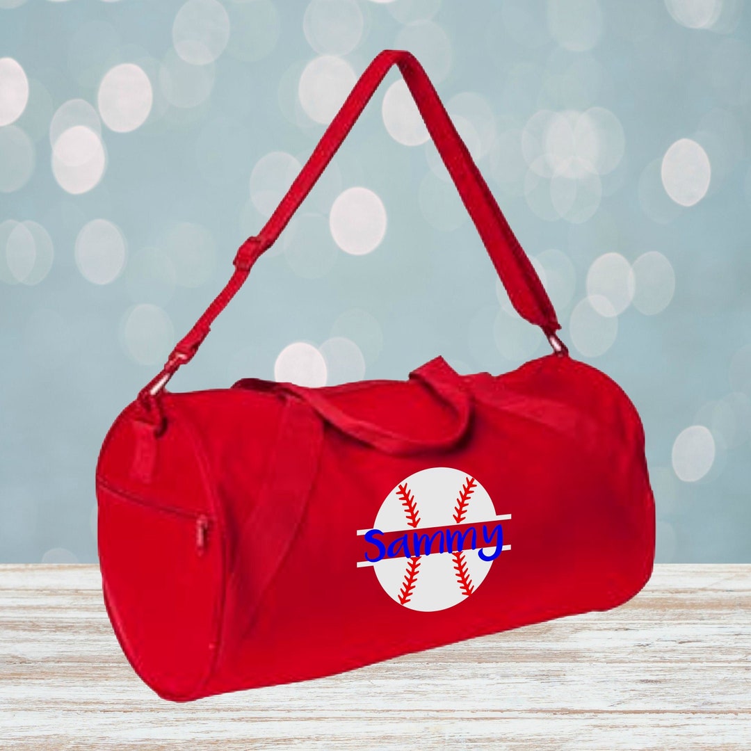 Baseball Monogram Barrel Duffel Bag, Baseball Bag, Personalized Duffel ...