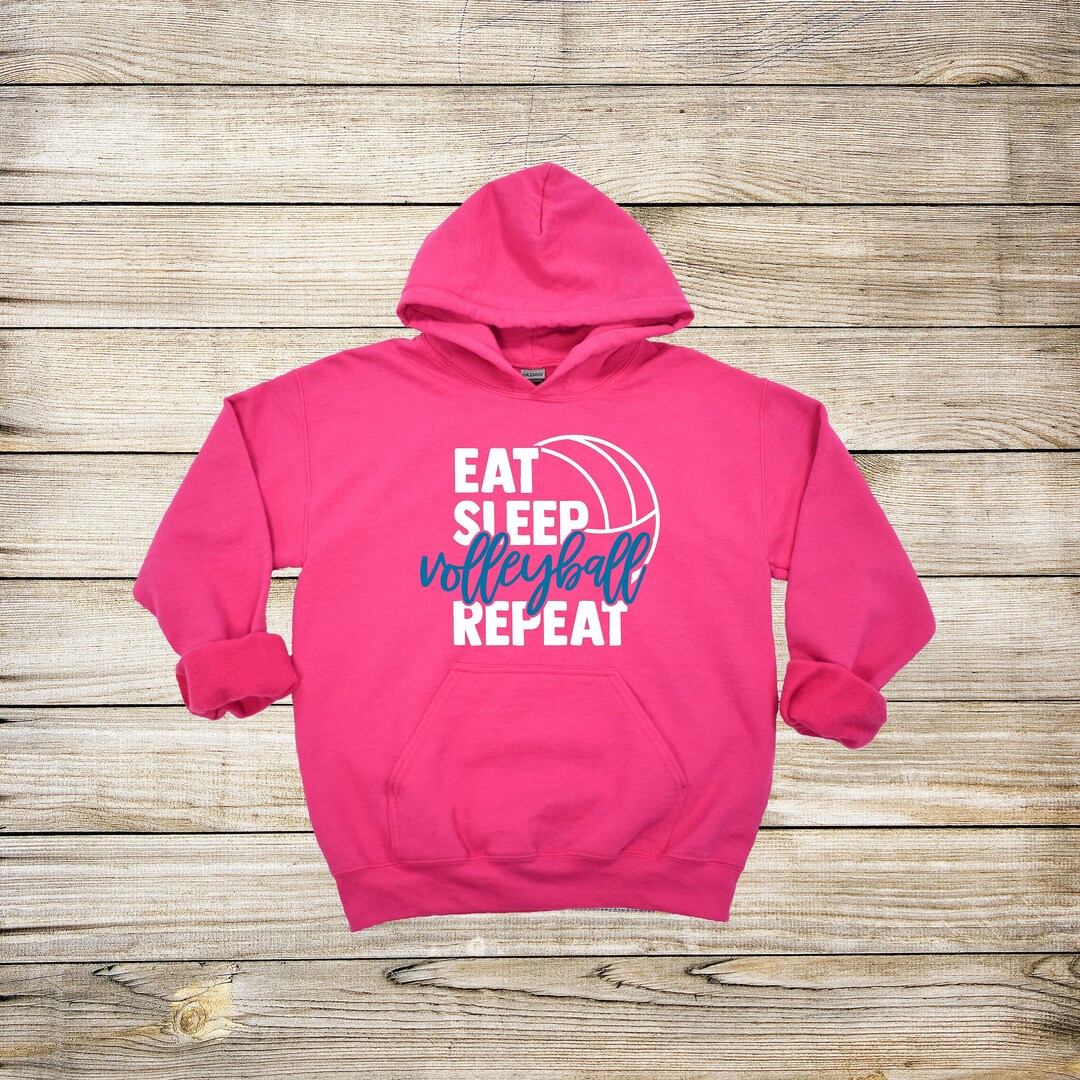 Eat Sleep Volleyball Repeat Youth Hoodie, Volleyball Hoodie, Volleyball ...