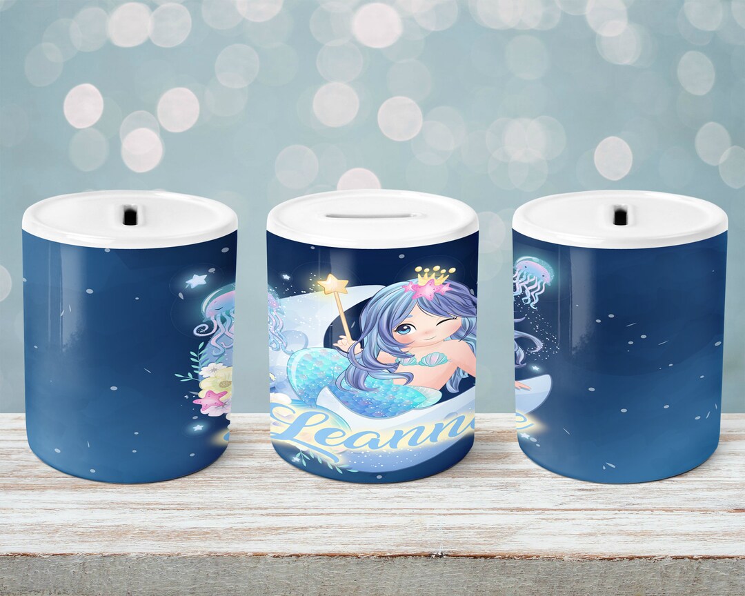 Mermaid Monogram Coin Bank, Mermaid Piggy Bank, Mermaid Piggy Bank ...