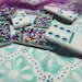 Pink and Blue Dominoes Set, Pink and Teal Dominoes, Glitter Dominos ...