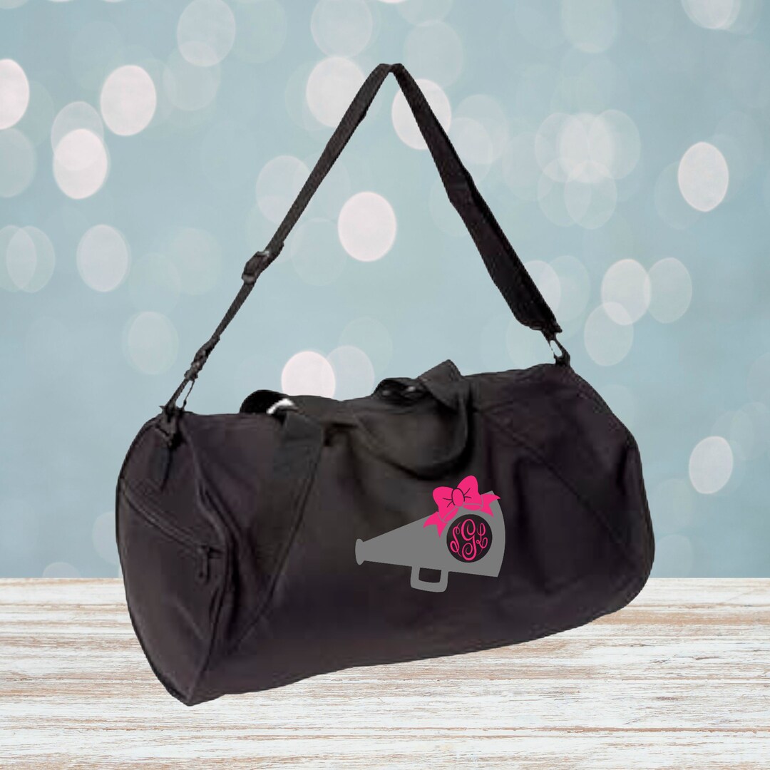 Cheer Monogram Barrel Duffel Bag, Cheerleader Bag, Personalized Duffel ...