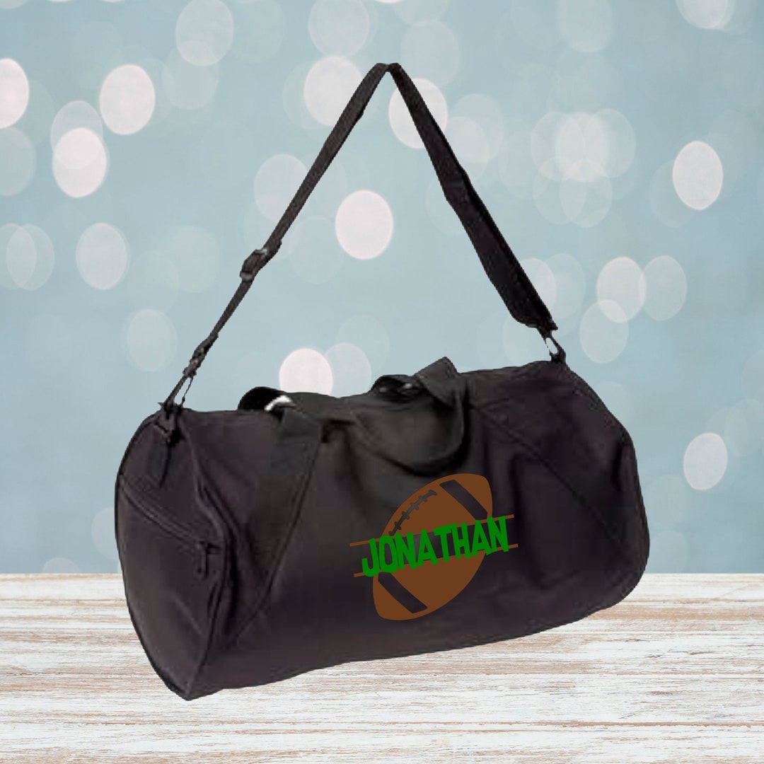 Football Monogram Barrel Duffel Bag, Football Bag, Personalized Duffel ...