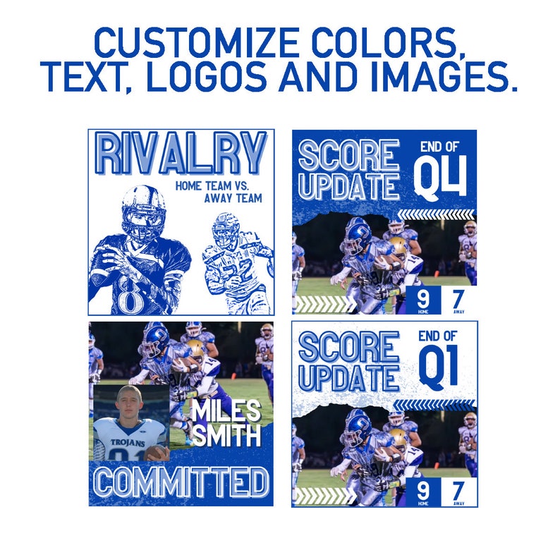 Football Social Media Templates: Gameday Graphics Canva Pack - Etsy