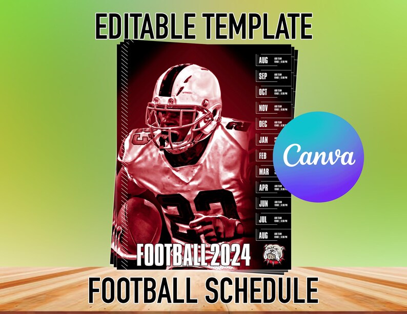 Editable Canva Football Schedule Template - Etsy