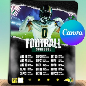 Editable Canva Football Game Schedule - Etsy