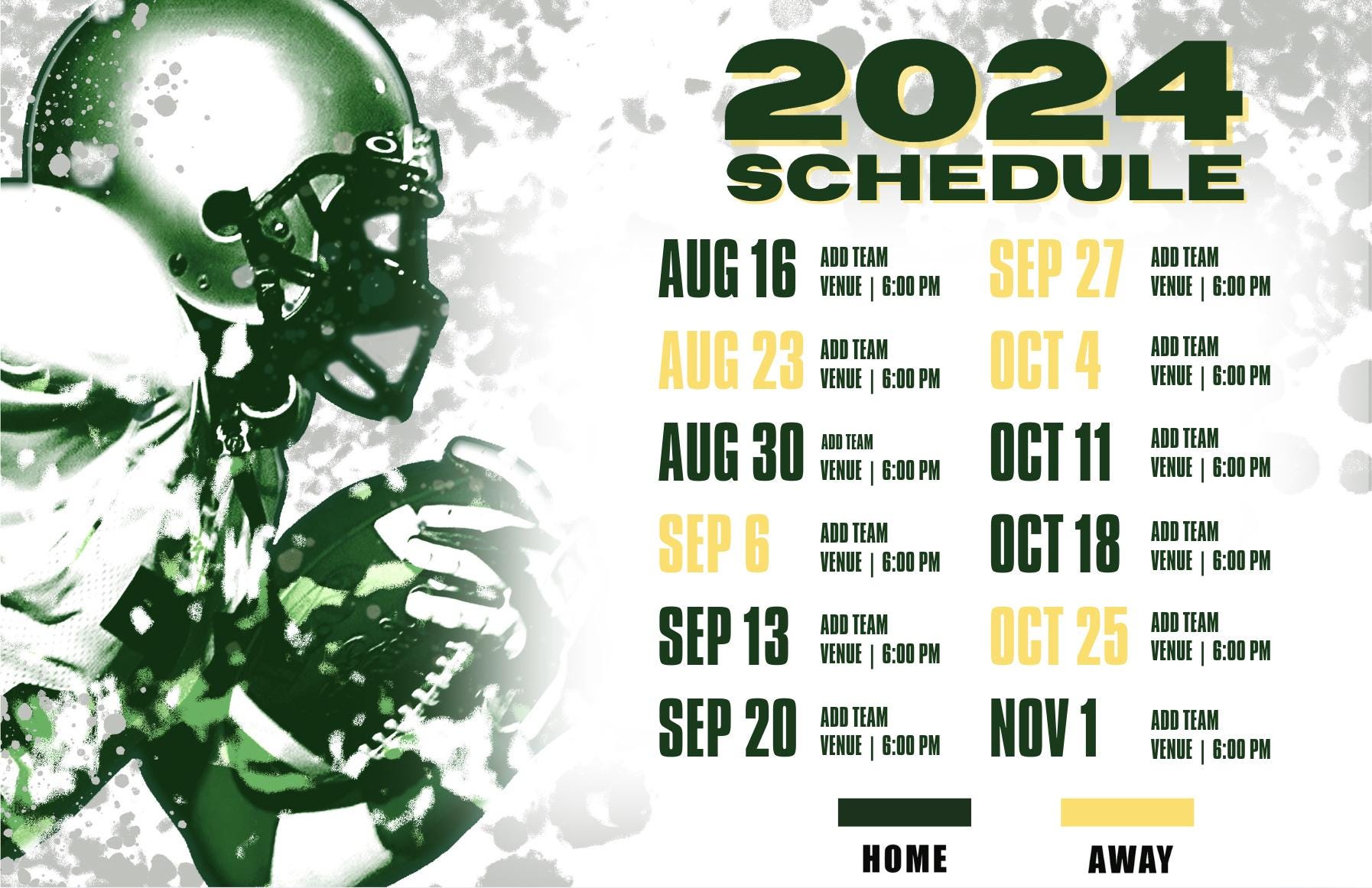 Football Schedule Template - Etsy