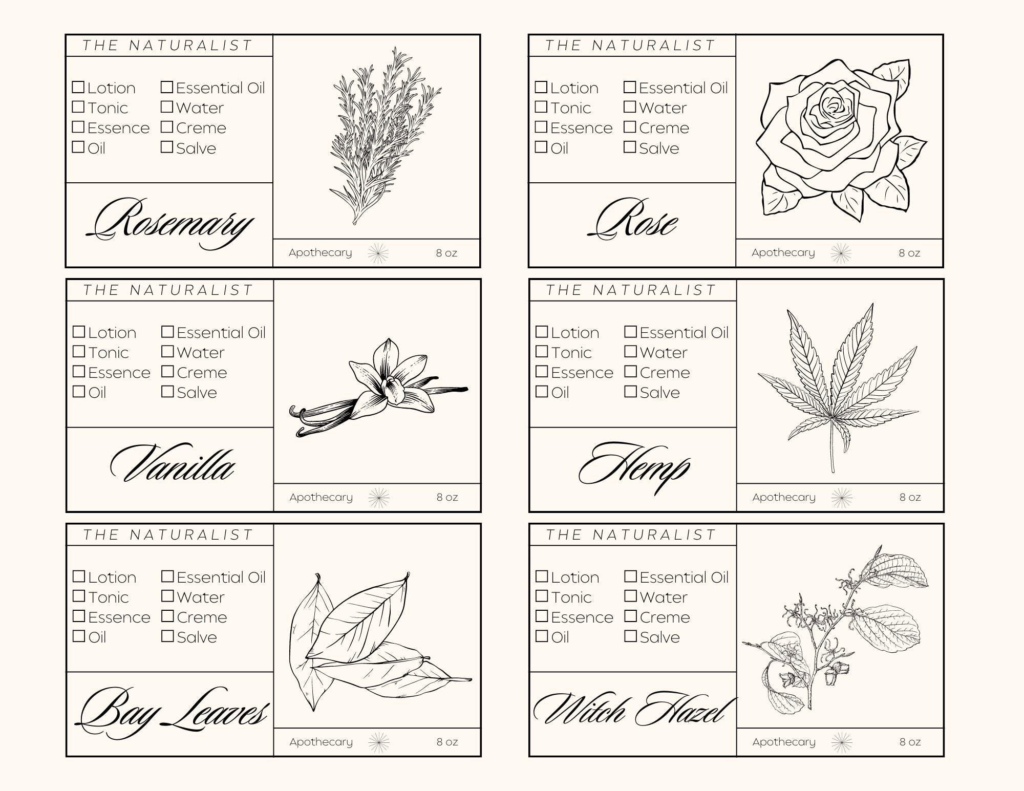 The Naturalist Apothecary Labels, Potion Labels, Digital Product Labels ...
