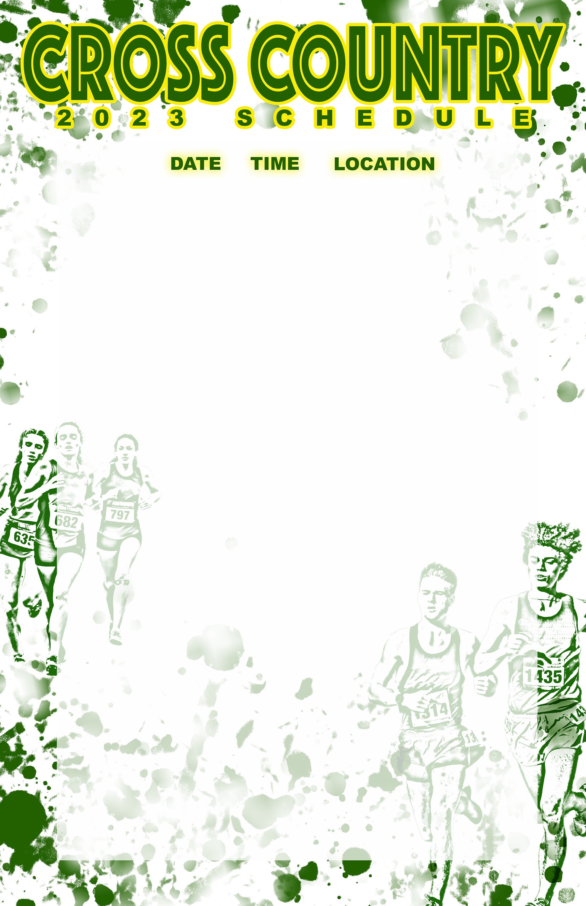 Cross Country Schedule Template - Etsy