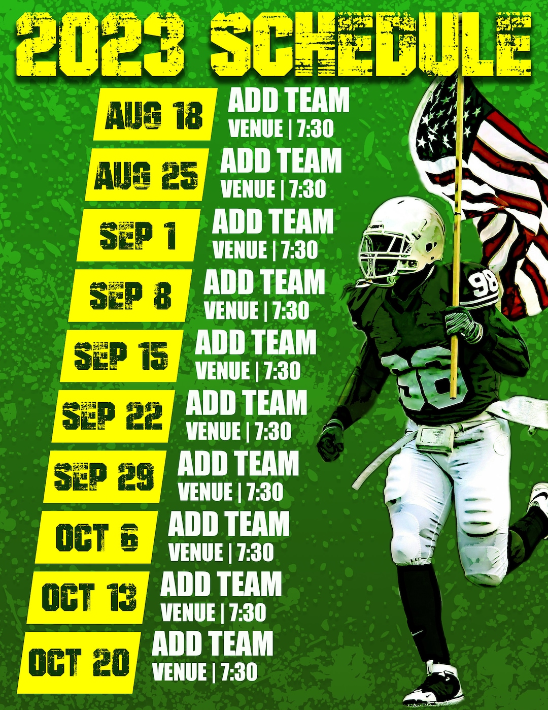 Football Schedule - Etsy