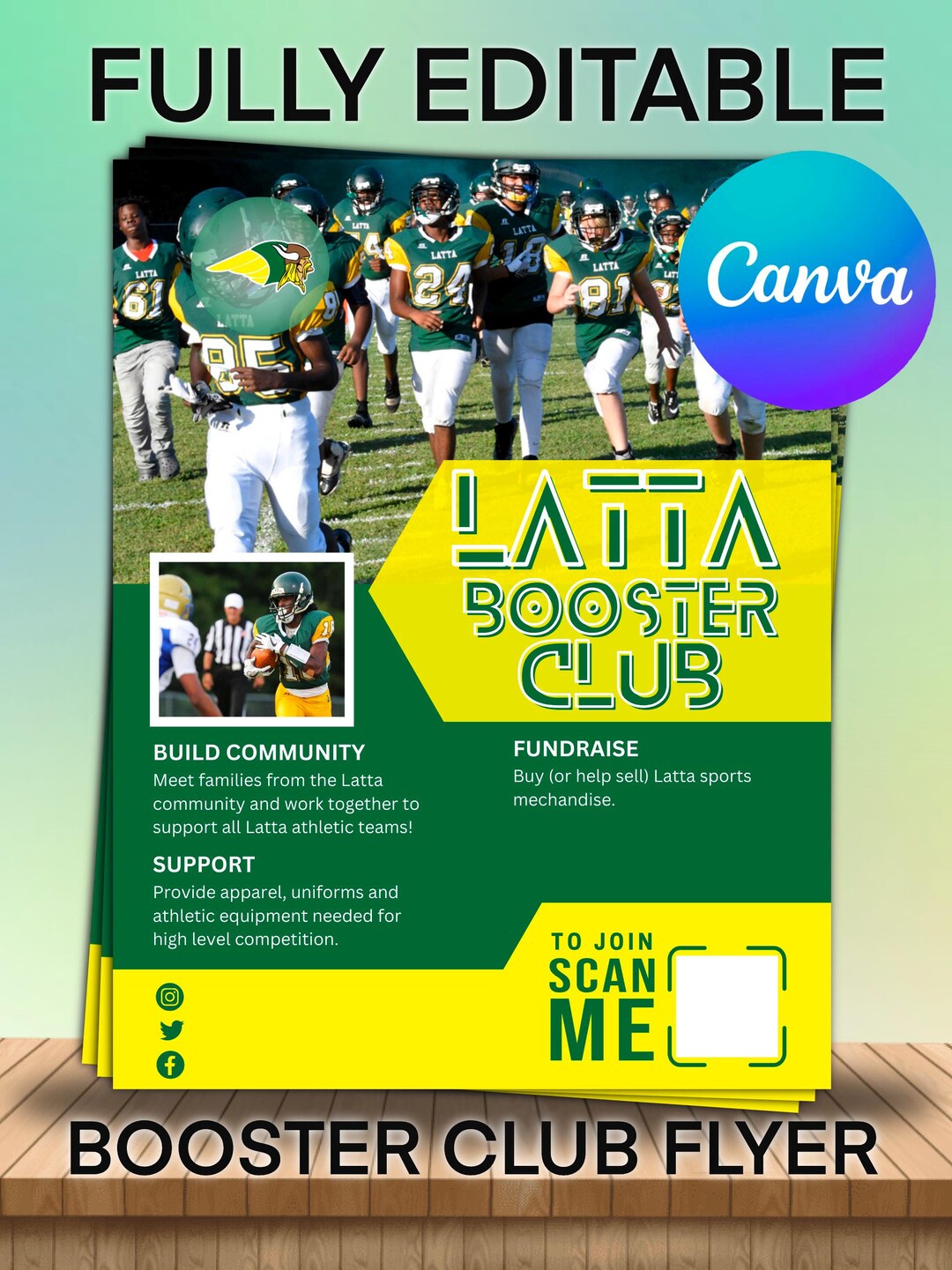 Booster Club Premium Editable Canva Template - Etsy