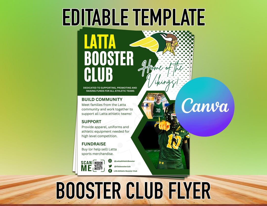 Customizable Premier Editable Booster Club Flyer High School Canva - Etsy