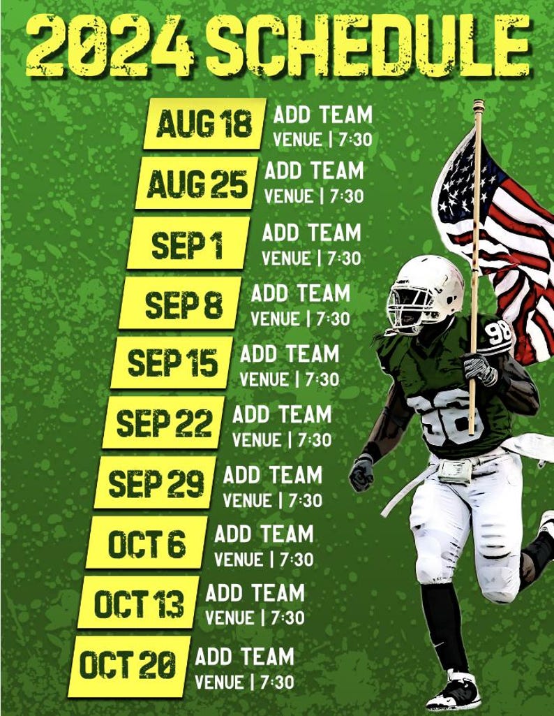 Editable Canva Football Schedule - Etsy