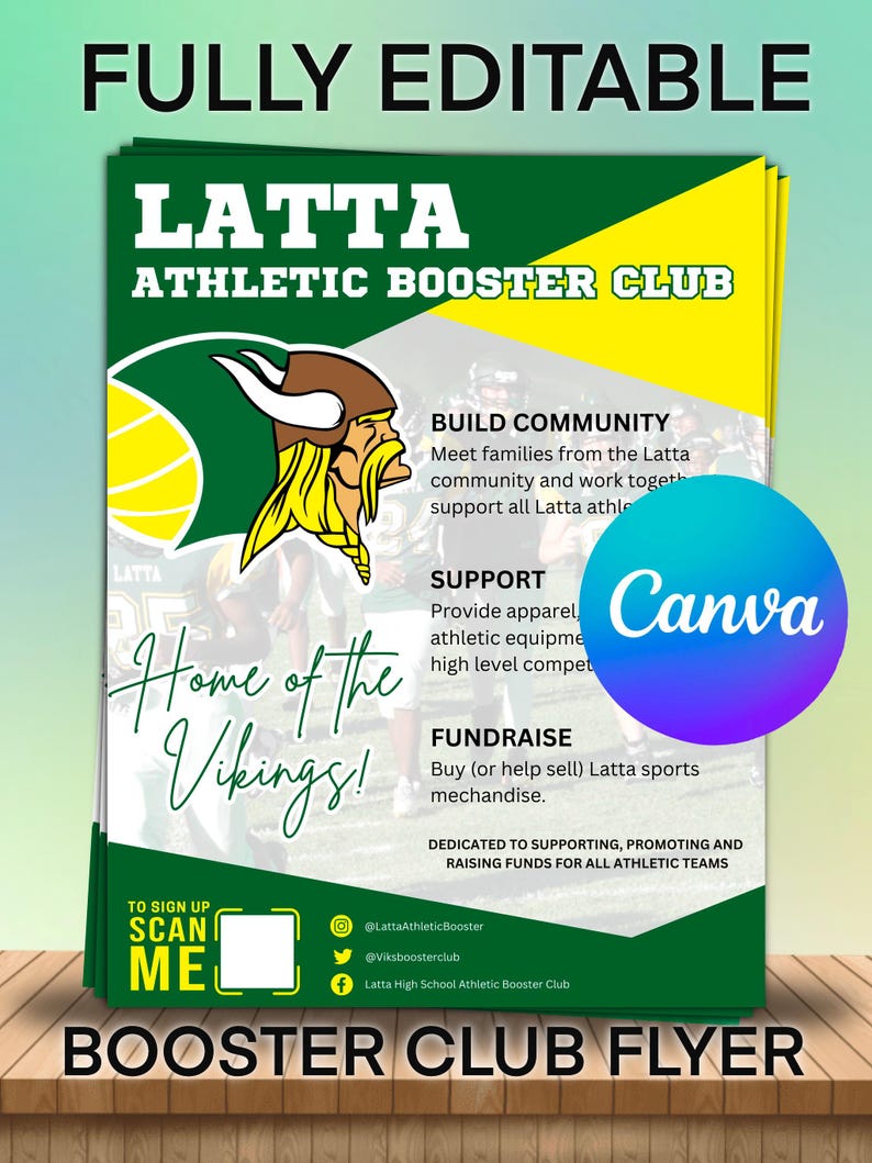 Booster Club Editable Canva Template - Etsy