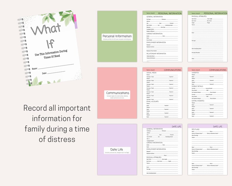 Family Emergency Folder Pages Use These Pages to Record All Yours and ...