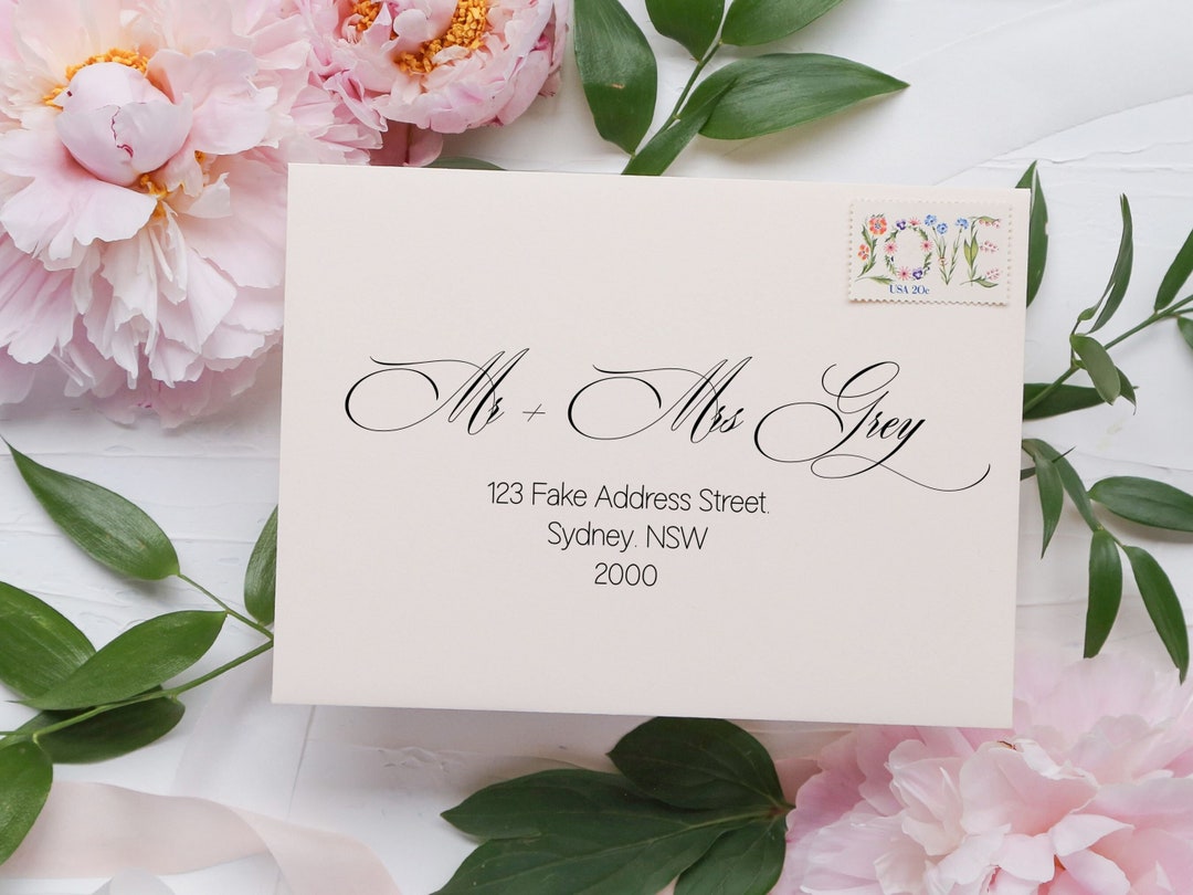 Front and Back Envelope Template Script Font Envelope - Etsy Australia