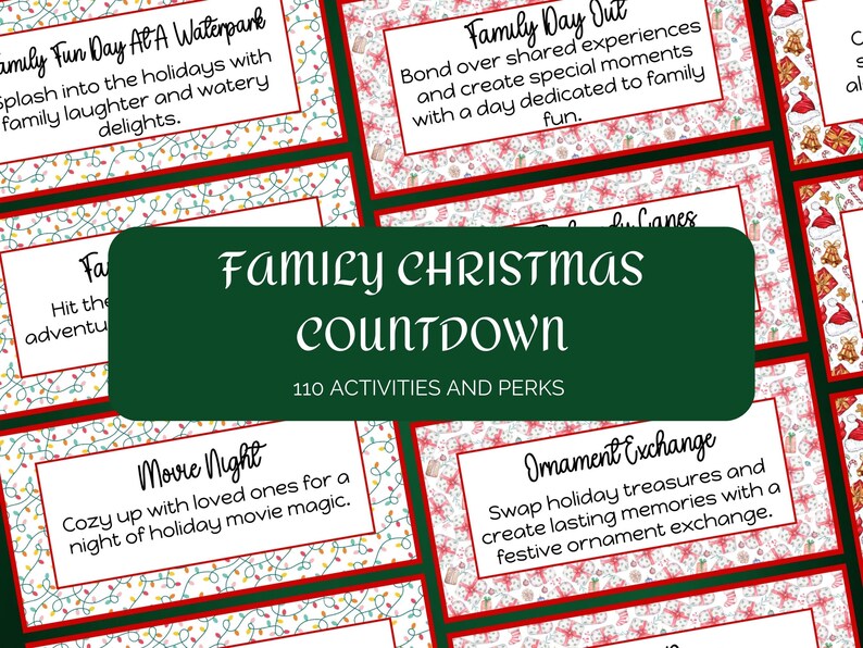 Advent Calendar Printable, Christmas Countdown, Family Activities ...