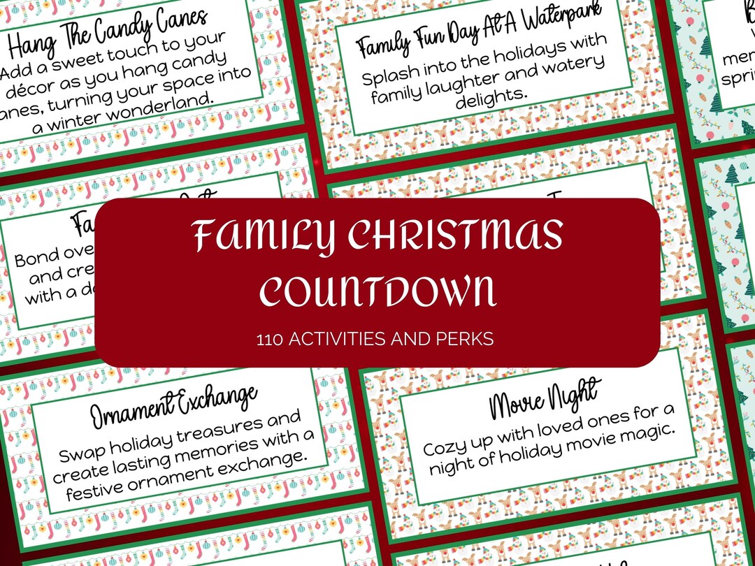 Advent Calendar Printable, Christmas Countdown, Family Activities ...
