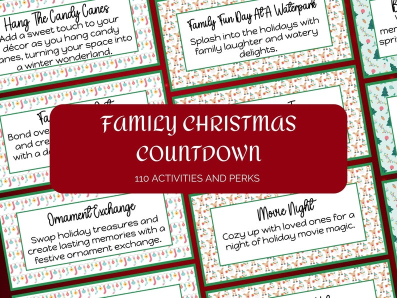 Advent Calendar Printable, Christmas Countdown, Family Activities ...