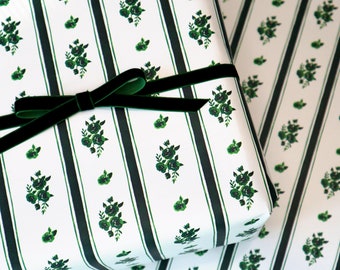 Wrapping Paper Rose Stripe in Navy Blue Classic Preppy Luxury Set of 5 ...