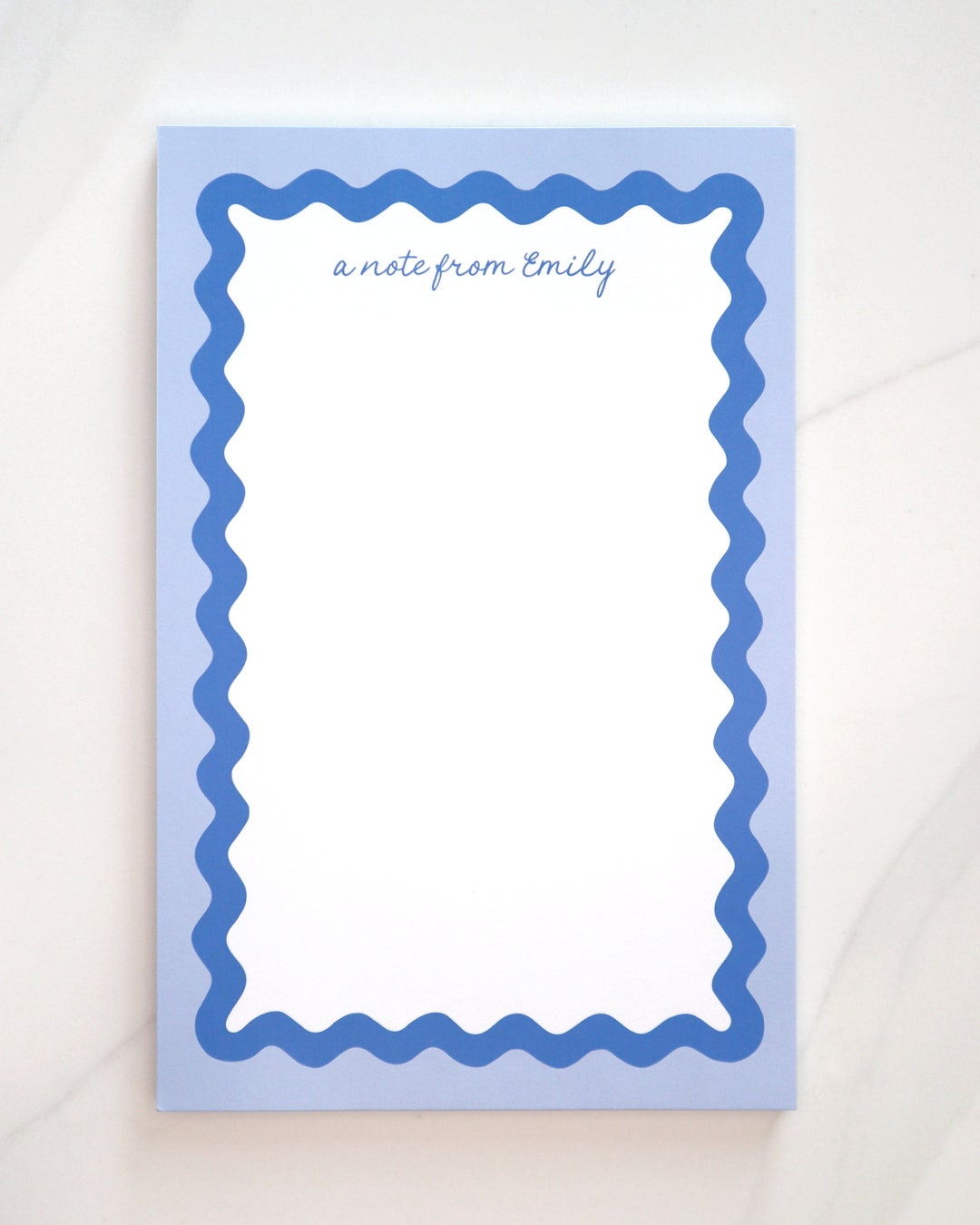 Personalized Notepad | Ric Rac Border | Emily Blue | 5.5 X 8.5 | 50 ...