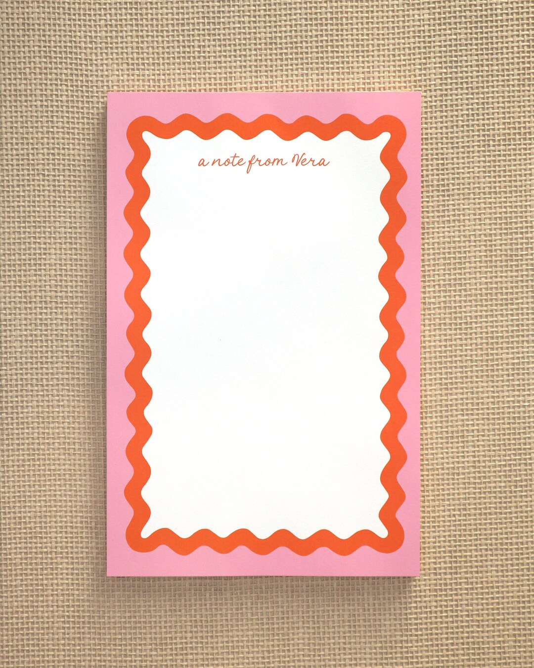 Personalized Notepad Ric Rac Border Vera Pink & Orange 5.5 X 8.5 50 ...