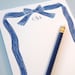 Personalized Notepad Watercolor Striped Ribbon Bow Decorative Border ...