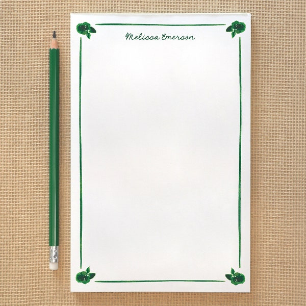 Personalized Notepad Ric Rac Border Kelly Green 5.5 X 8.5 50 Pages - Etsy