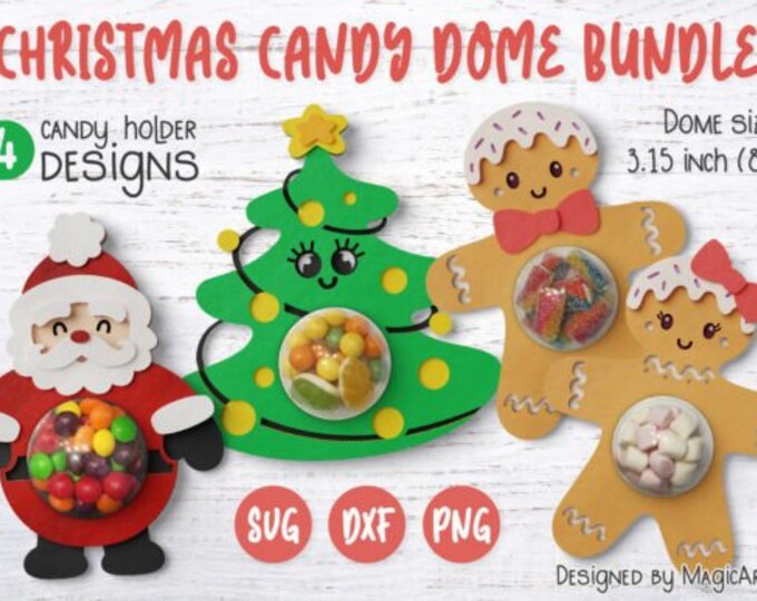 Christmas Santa Candy Holder SVG With Opening Mechanism, Santa Candy ...