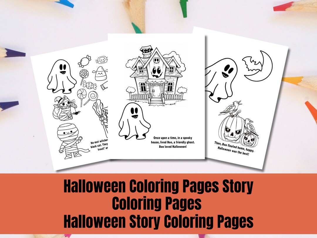 Halloween Coloring Pages Story Coloring Pages Halloween Story - Etsy