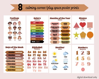 Bilingual Calming Corner 8 Print Bundle - Spanish English Toddler Pre ...