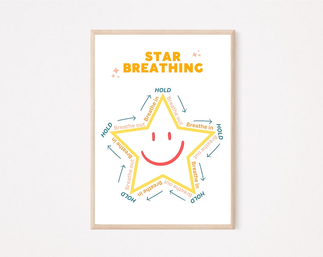 Star Breathing Print - Toddler Pre-school Child Calm Down Breathing ...