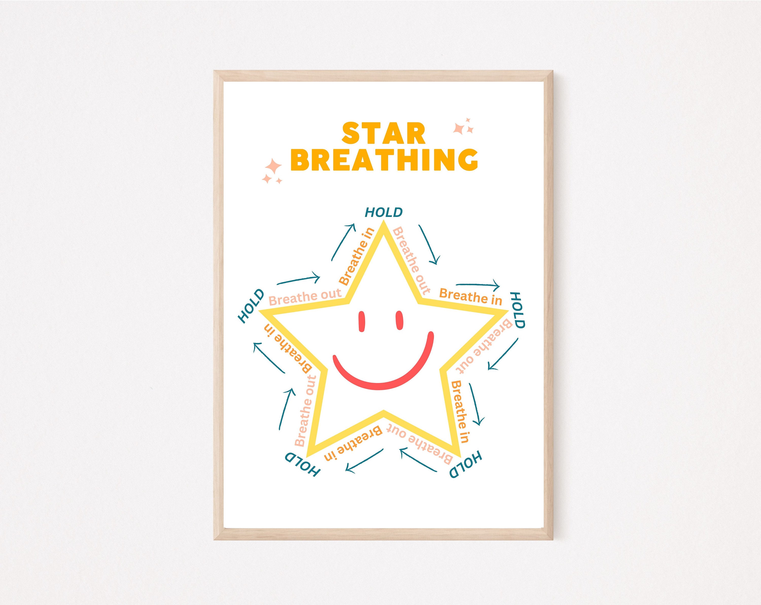 Star Breathing Print - Toddler Pre-school Child Calm Down Breathing ...