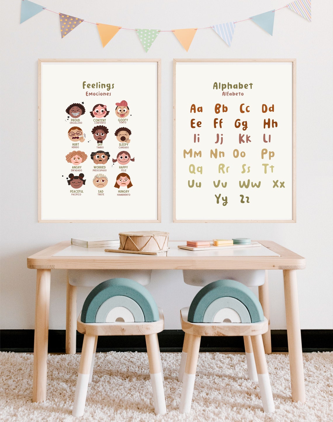 Bilingual Calming Corner 8 Print Bundle - Spanish English Toddler Pre ...
