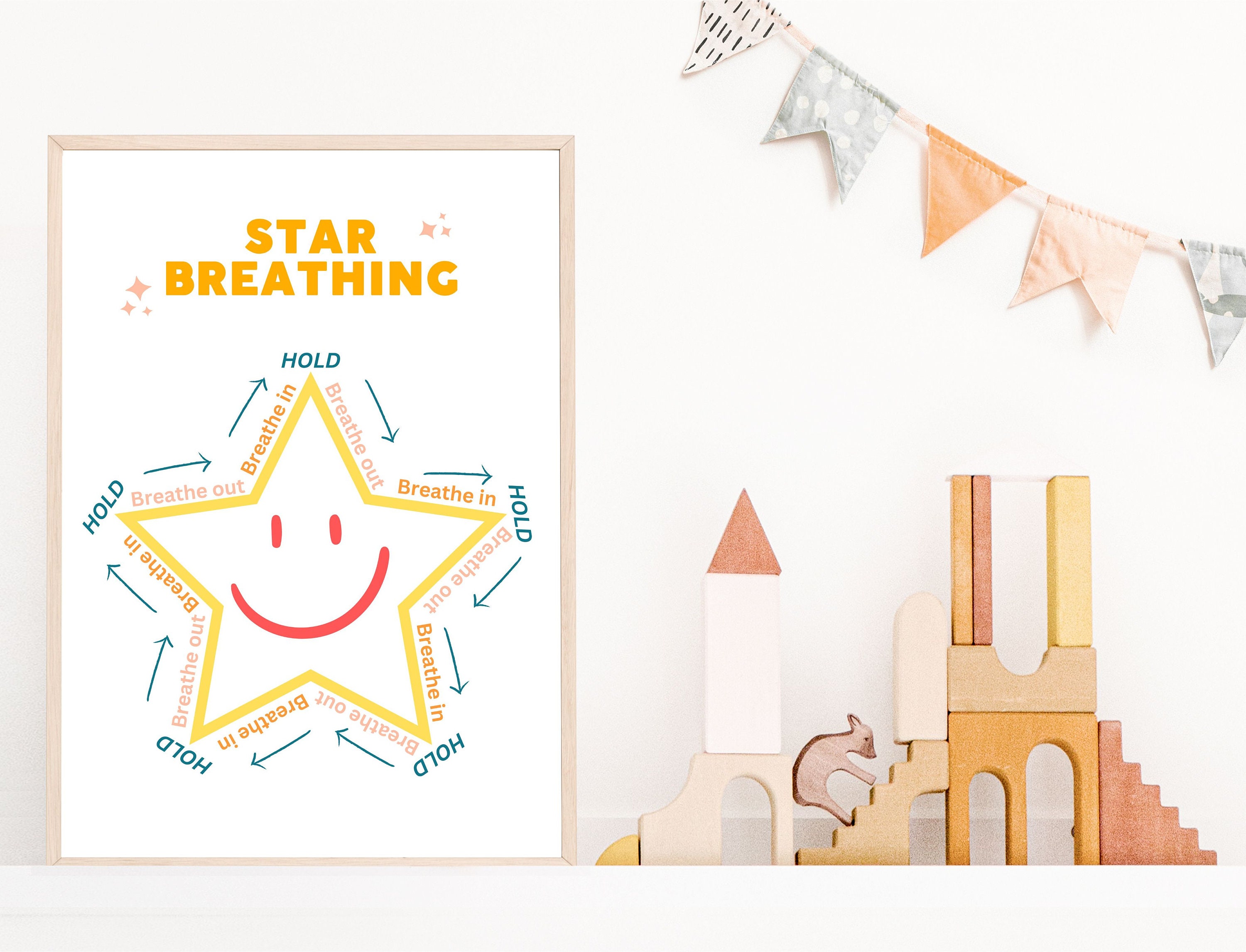 Star Breathing Print - Toddler Pre-school Child Calm Down Breathing ...