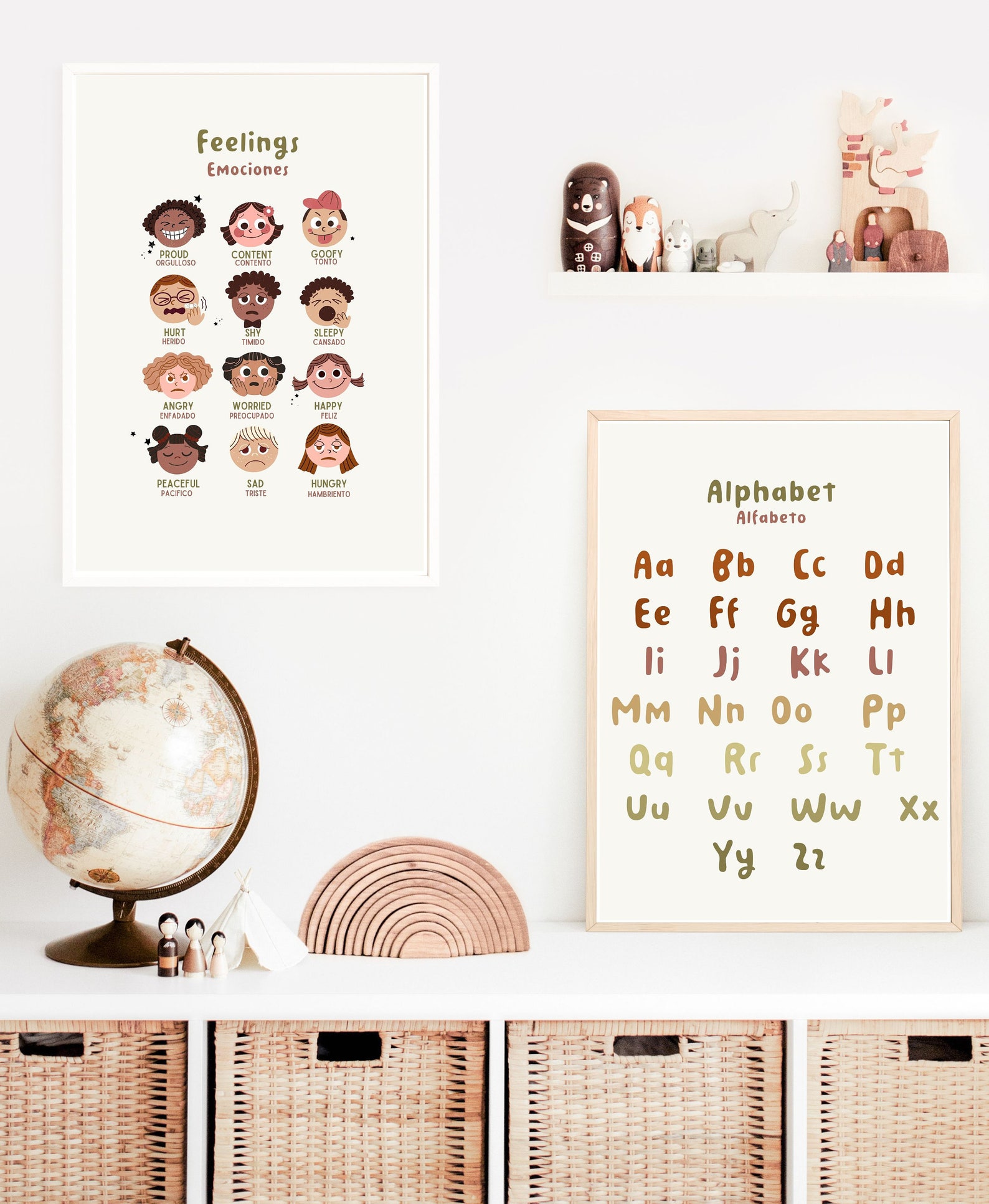 Bilingual Calming Corner 8 Print Bundle - Spanish English Toddler Pre ...
