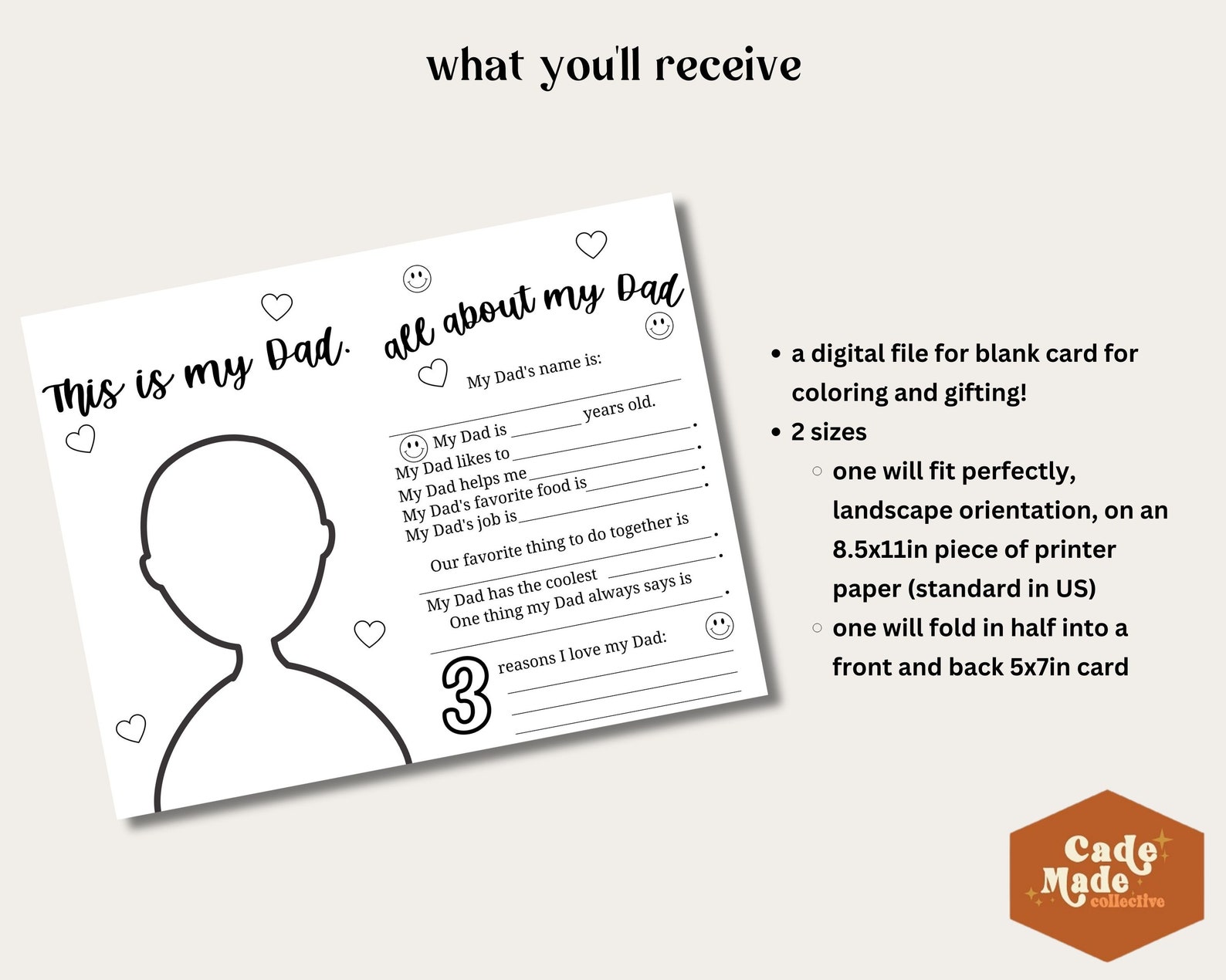 Fill in the Blanks Printable for Fathers Day Gift - All About Dad ...