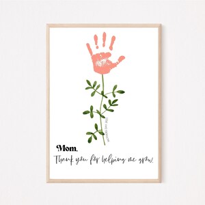 Mothers Day Handprint Gift Art Bundle, Printable Flower Keepsake Mom ...