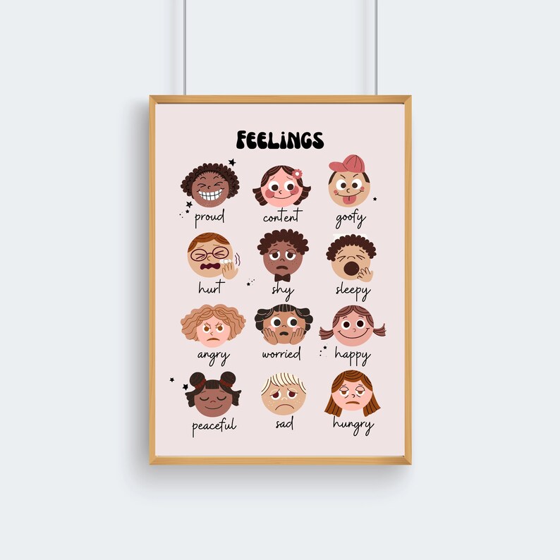 Feelings Poster - Toddler Pre-school Child Feelings Emotions Education ...
