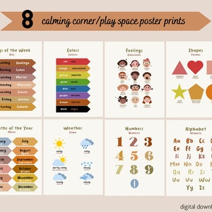 Bilingual Calming Corner 8 Print Bundle - Spanish English Toddler Pre ...
