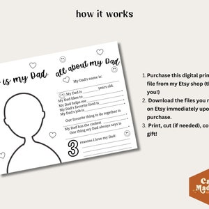 Fill in the Blanks Printable for Fathers Day Gift - All About Dad ...
