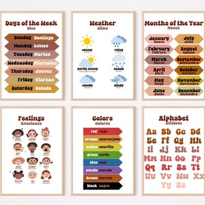 Bilingual Calming Corner 8 Print Bundle - Spanish English Toddler Pre ...