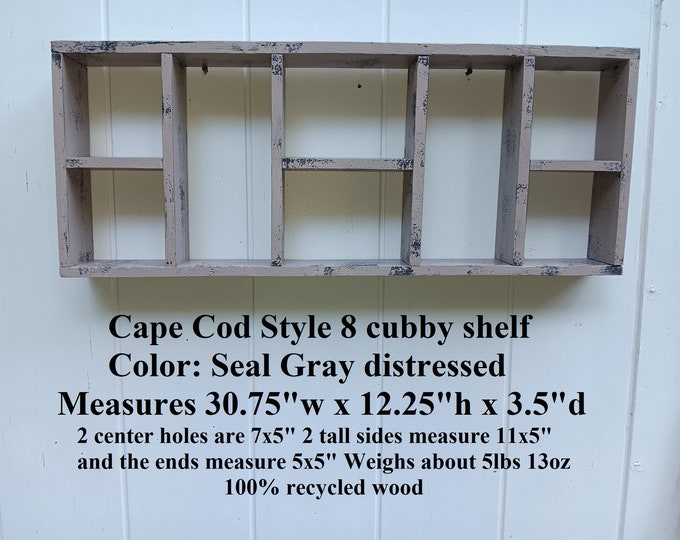 Cape Cod Style 8 Cubby Shelf/starbucks Shelf/rae Dunn Shelf/3.5 Inches ...